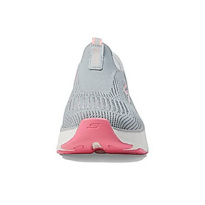 Skechers Women's Max Cushioning Arch Fit Fluidity Hands Free Slip-Ins Sneaker, Gray/Pink, 5.5