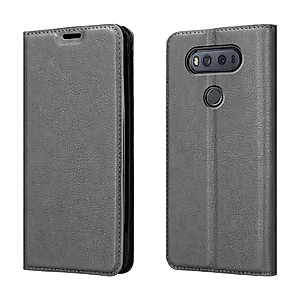 Cadorabo Book Case Compatible with LG V20 in Titanium Grey - with Magnetic Closure, Stand Function and Card Slot - Wallet Etui Cover Pouch PU Leather Flip