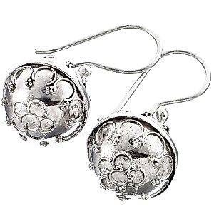 Handmade Harmony Ball Chime 925 Sterling Silver Earrings, 1/2"