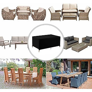 Patio Furniture Covers, Outdoor Table Covers Waterproof Rectangle, 600D Outdoor Furniture Covers, Wind Dust Proof Anti-UV Durable Patio Sectional Couch Cover 96"L x 36"W x 34"H / 240x90x85cm