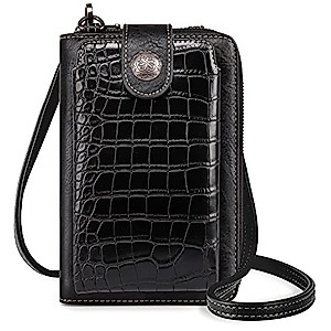 Montana West Crocodile Crossbody Cell Phone Purse For Women Cellphone Wallet Bag Travel Size With Coin Pocket MBB-MWC-174BK