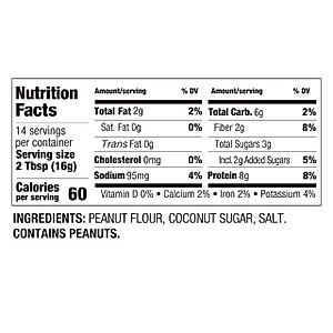 PBfit All-Natural Peanut Butter Powder, Powdered Peanut Spread From Real Roasted Pressed Peanuts, 8g of Protein 8% DV, 8 Ounce