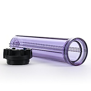 Hydronix HF5-20CLBK34PR Water Filter Housing 20" RO, Whole House, Hydroponics - 3/4" Ports, Clear Body w/PR