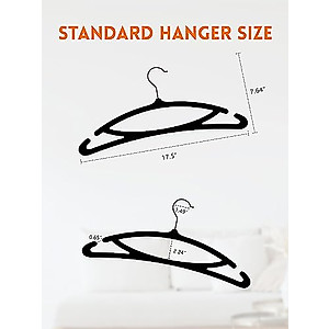 HOUSE DAY Black Velvet Hangers 60 Pack, Luxury Felt Hangers Non Slip Clothes Hangers, Space Saving Black Hanger Heavy Duty Coat Hanger, No Shoulder Bump Focked Hanger with 360° Swivel Hook for Closet