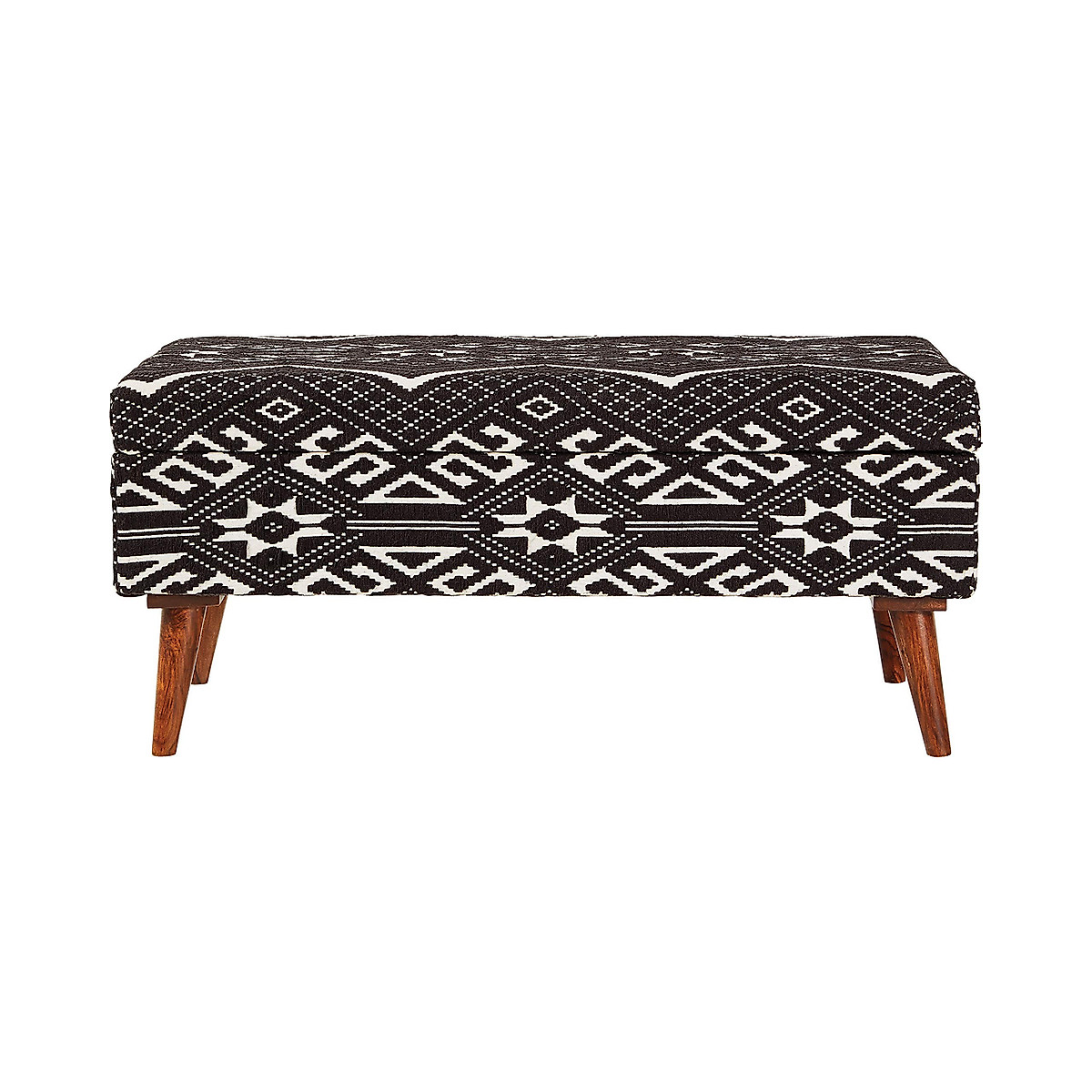 Coaster Furniture Upholstered Black and White Storage Bench 918490
