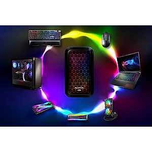 ADATA RGB SE770G 512GB USB3.2 Type-C Fast Transfer Gaming and Personal External SSD (ASE770G-512GU32G2-CBK)