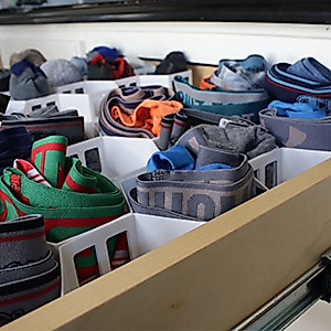 Bee Neat Honeycomb Drawer Organizer for Socks, Underwear, Panties, Belts, Ties, Christmas Ornaments - Underwear Drawer Organizer & Sock Organizers for Dresser Drawers - One Size