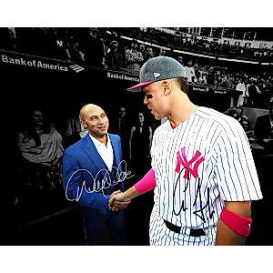 Ikonic Fotohaus Derek Jeter Aaron Judge Signed Photo Autograph Print Wall Art Home Decor