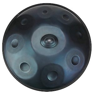 "Lark Music" hand pan in D Minor 9 notes steel hand drum + Soft Hand Pan Bag (22.8" (58cm), Deep Blue (D Minor), Gift Idea