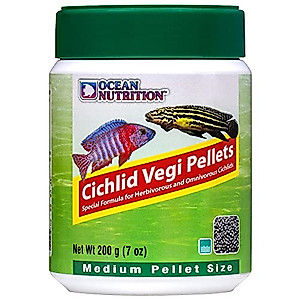 Ocean Nutrition Cichlid Vegi Pellets 7-Ounces (200 Grams) Jar - Medium Pellet Size