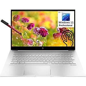 HP [Windows 11 Pro] Envy 17 17.3" FHD Touchscreen Business Laptop, Intel Quad-Core i7-1165G7 up to 4.7GHz, 32GB DDR4 RAM, 1TB PCIe SSD, WiFi 6, Backlit Keyboard, Fingerprint Reader, 64GB Flash Drive