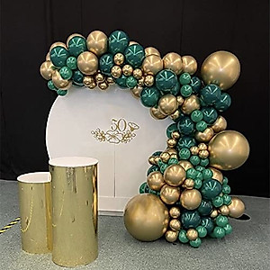 Green Balloon Arch Garland Kit-Metallic Gold Balloon 123Pcs for Birthday,Baby Shower,Picnic,Jungle Safari,Wedding,Anniversary Engagement.