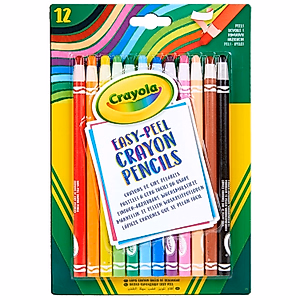 CRAYOLA Easy Peel Crayon Pencils, Pack of 12