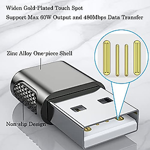 AuviPal USB C Female to USB Male Adapter 2 Pack, USB Type C Cable to USB A Charger Converter for Apple Watch Ultra SE Series 8 7, iPhone 14 13 12 11, AirPods, iPad and More - Space Grey