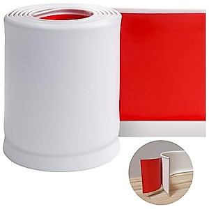 Flexible Baseboard Molding Trim, 4 Inch Self-Adhesive Vinyl Wall Base, Peel and Stick Trim Rubber Cove Base, Wall Base Molding Trim, Baseboard Moulding Trim (20Ft)