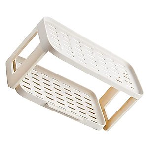 Hemoton Pull Out Shelf Jar Rack Bottle Stand Bathroom countertop Organizer Valet Tray Rack Organizer Storage Shelf Organizer Tray Jewelry Organizer Stand Metal White Make up Corner Frame