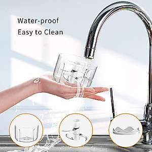 Vshinic Electric Mini Garlic Chopper,Food Processor,Portable Cordless Garlic Mincer Masher,Meat Grinder with USB Charging For Vegetable,Chili,Fruits,Ginger,Baby Food,Seasoning 250ml(White)