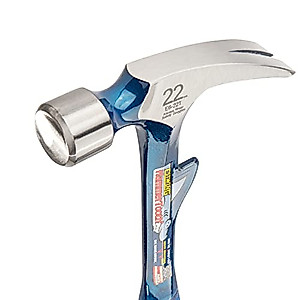 Estwing Hammertooth Hammer - 22 oz Straight Rip Claw with Smooth Face & Shock Reduction Grip - E6-22T, Blue
