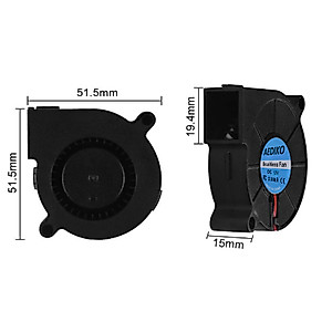 AEDIKO 4pcs 3D Printer Blower Fan 5015 DC 24V Brushless Cooling Fan Oil Bearing 50x50x15mm Fan with 2 Pin Terminal