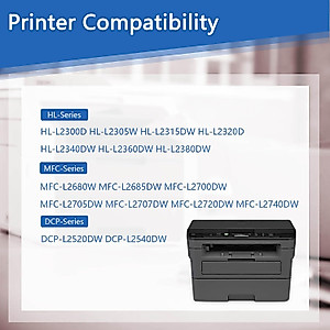 TN6602PK Replacement for Brother High-Yield TN 660 TN-660 Black Toner Cartridge HL-L2300D HL-L2305W HL-L2320D MFC-L2740DW DCP-L2540DW Printer