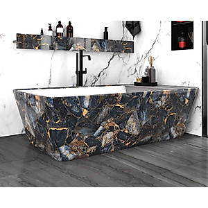 Marble Black Contact Paper Peel and Stick Countertops Gold Contact Paper Peel and Stick Wallpaper for Kitchen Waterproof Vinyl Film Marble Shelf Liner Counter Top Cover Wallpapers 15.8" x 78.7"