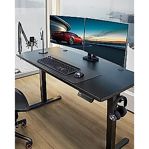 ErGear Height Adjustable Electric Standing Desk, 55 x 28 Inches Sit Stand up Desk, Memory Computer Home Office Desk (Black)