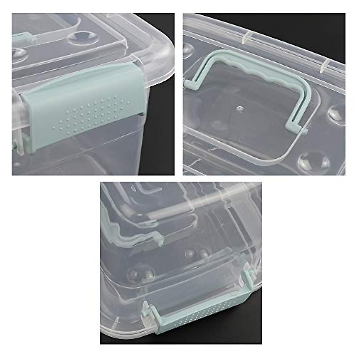 Sandmovie 5.5 Quart Plastic Storage Container Box with Lid and Handle, 6 Packs