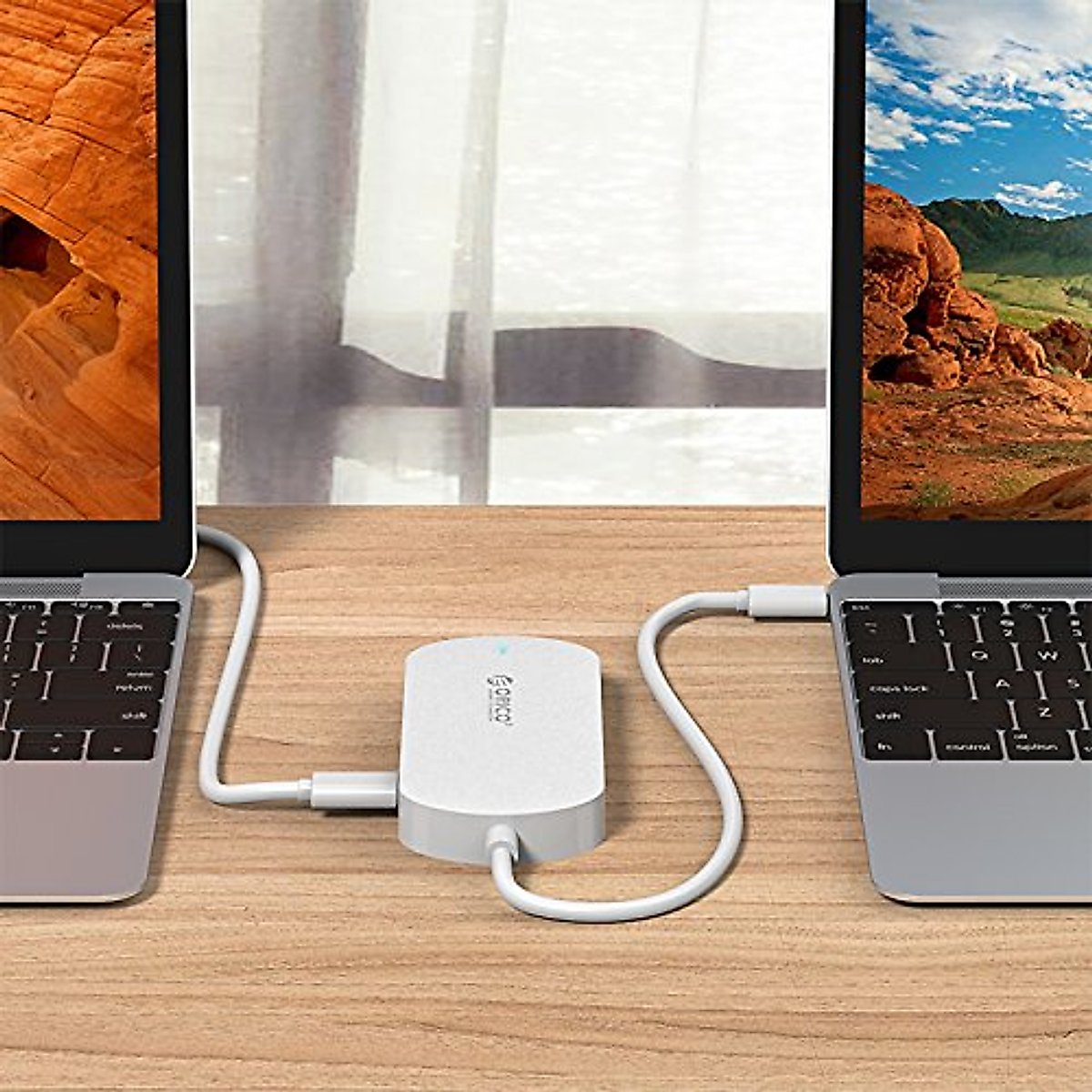 ORICO TCV1-WH USB 3.0 x 1, Type-C x 1, VGA x 1, USB 3.0 Hub, White