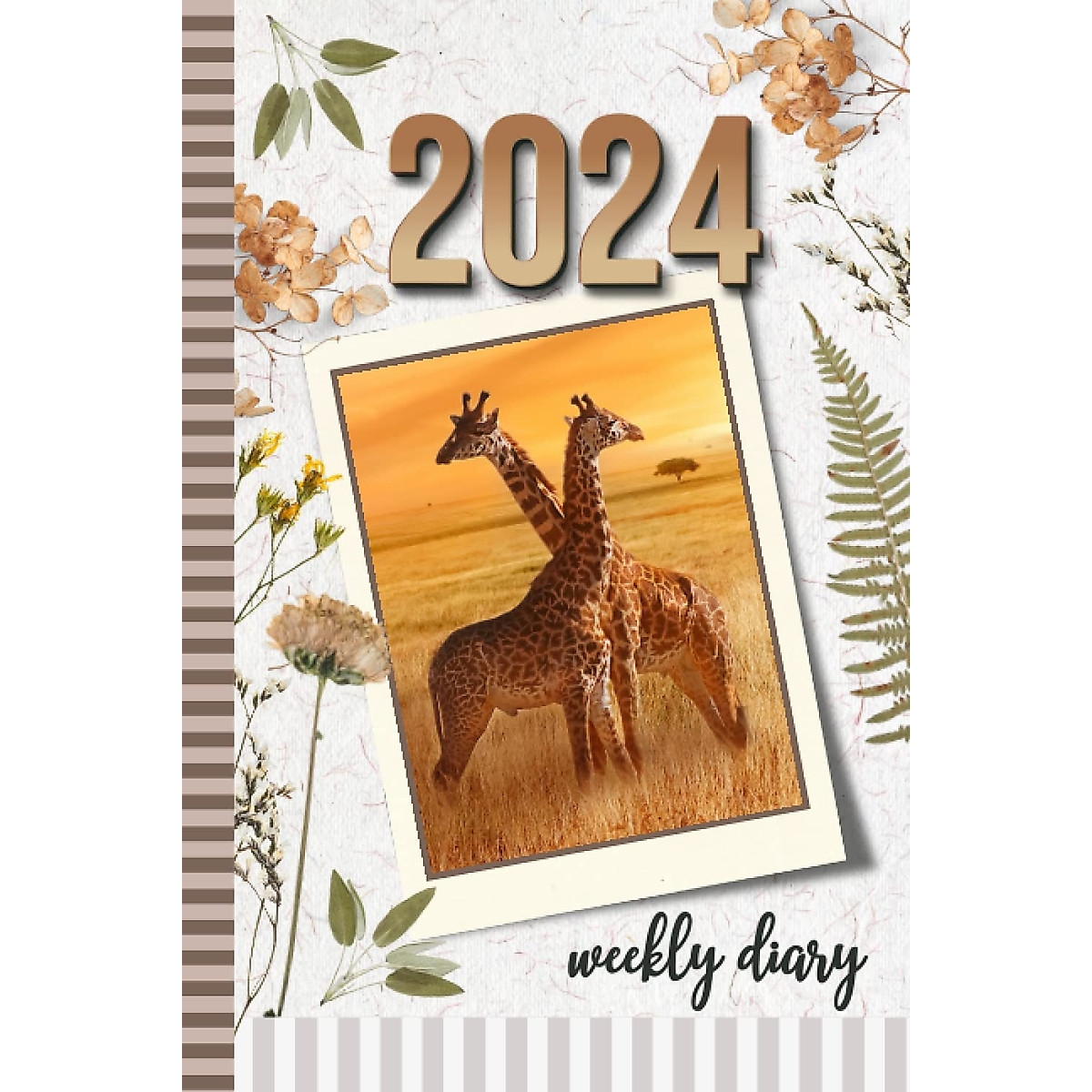 2024 Weekly Diary: 6x9 Dated Personal Organizer / Daily Scheduler With Checklist - To Do List - Note Section - Habit Tracker / Organizing Gift / Giraffe - Rustic Botanical Art Cover