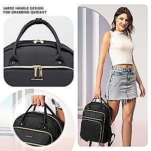 LOVEVOOK Laptop Backpack Women Teacher Backpack,15.6 Inch Laptop Bag with USB Port,Waterproof Daypack for Work Travel,Black