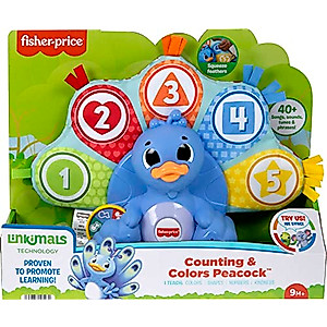 Fisher-Price Linkimals Learning Toy Counting & Colors Peacock with Interactive Lights & Music for Baby & Toddlers Ages 9+ Months