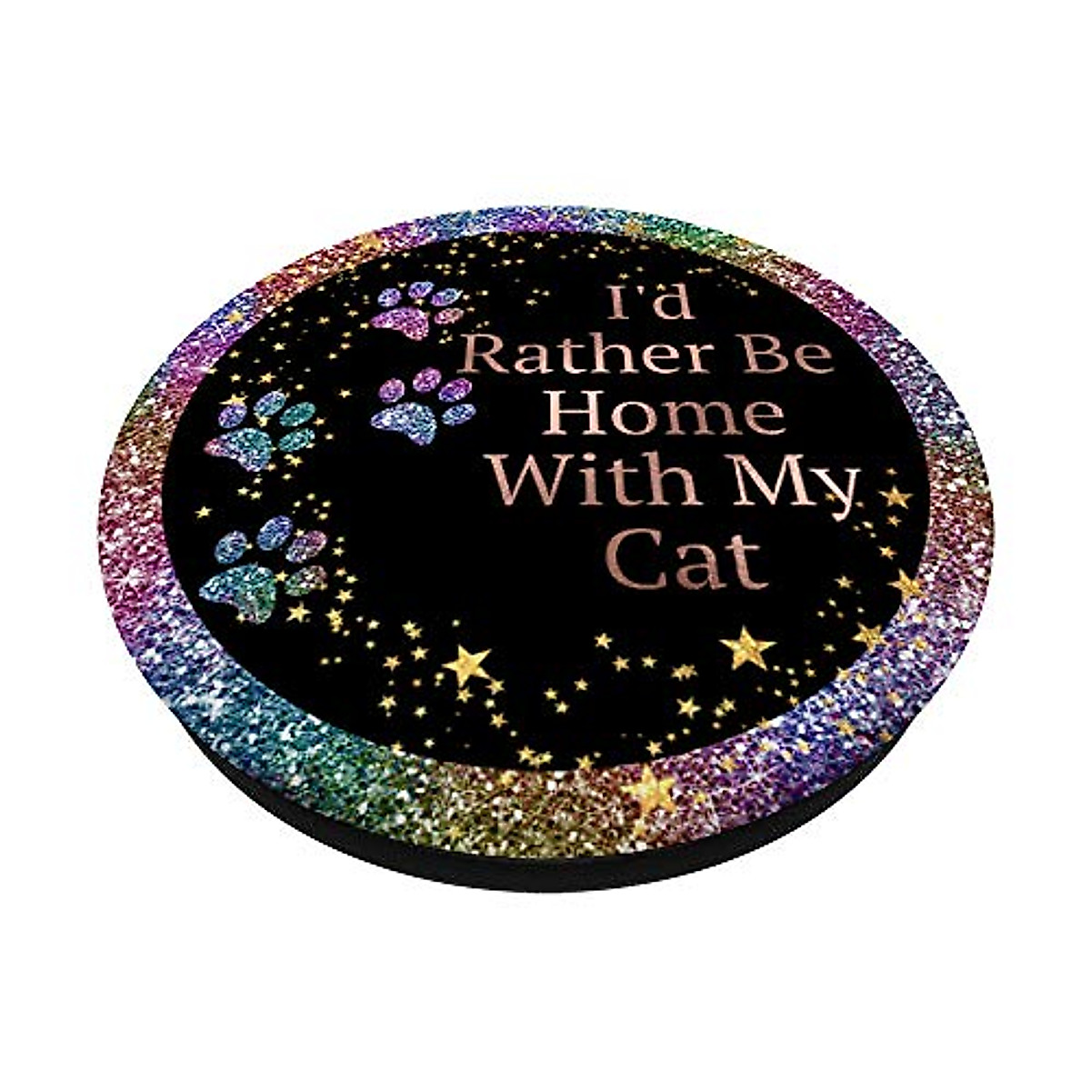 Cat Paw Print Funny Sayings Kitten Themed Quote Rainbow PopSockets Swappable PopGrip