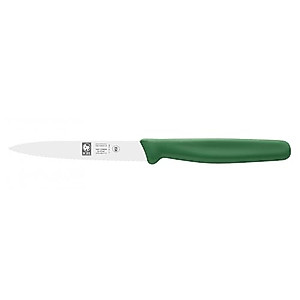 ICEL Serrated Paring Knife Set. Great for All Kind of Kitchen Prep work, Like Chopping Mincing Dicing. 6-Piece Set Includes One Red, Blue, Yellow, Green, Black and White knives Light 'n' Mighty