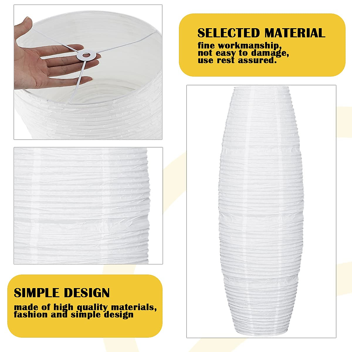 ANRONCH Rice Paper Floor Lamp Shade, Paper Floor Lampshade Light Accessories Paper Lamps Classic Modern Paper Floor Light Bulb Cage Guard for Bedroom Living Room