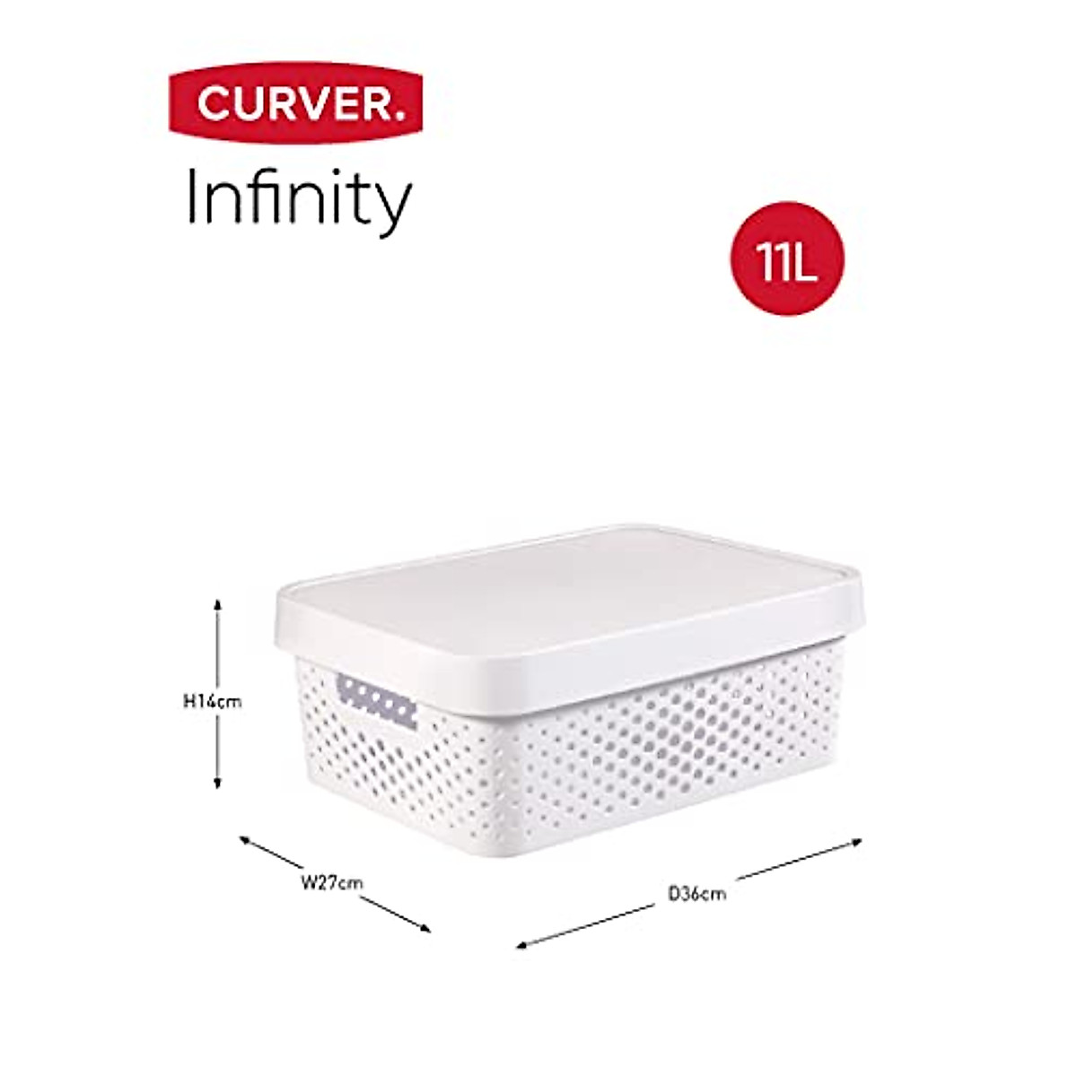 Curver Infinity Dots - White - 2 x 45 Litre and 2 x 11 Litre