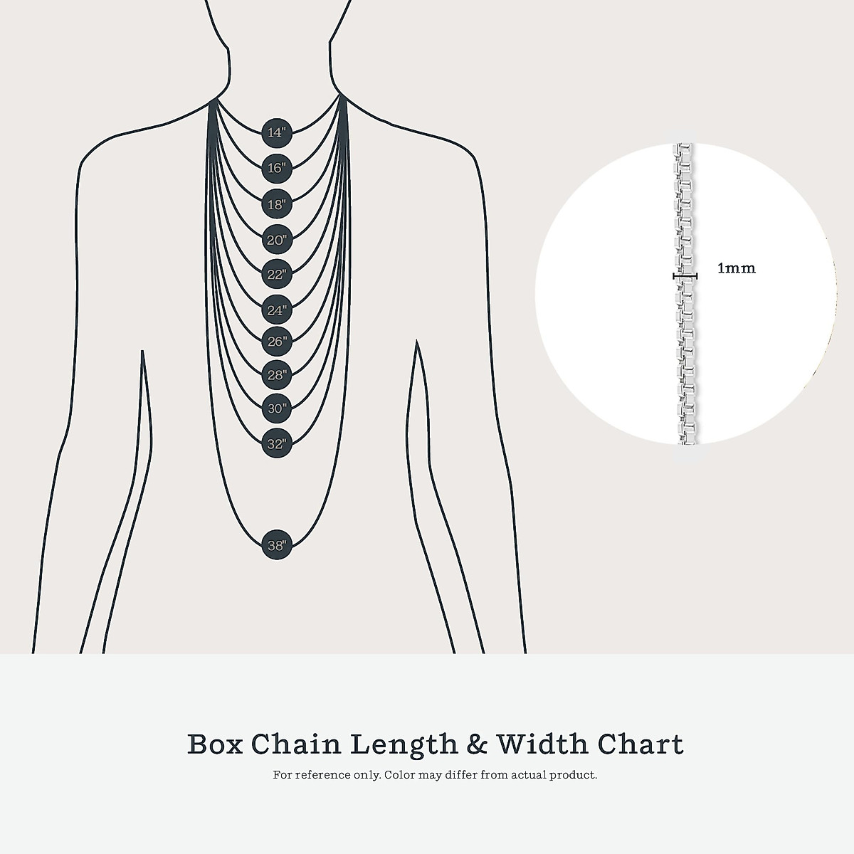 KEZEF 18k Gold Over Sterling Silver 1mm Box Chain Necklace Made in Italy | Sterling Silver Necklace Chain For Women | Gold Chain Necklace for Women, Men