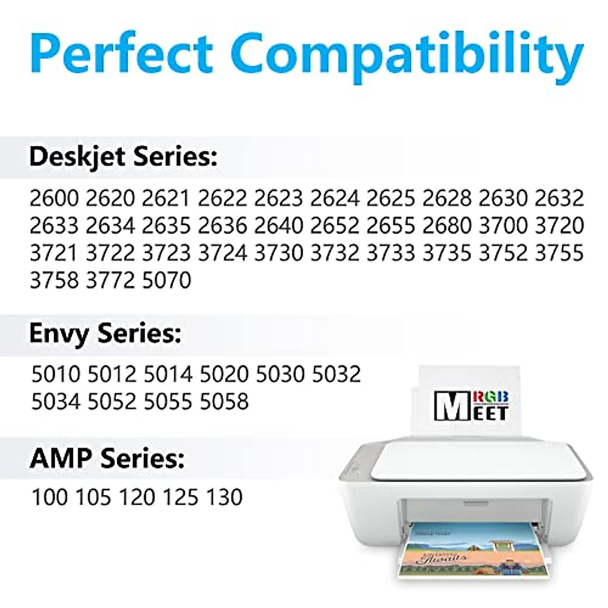 MeetRGB Remanufactured Ink 65 XL 65XL Ink Cartridge Replacement N9K04AN for Envy 5055 5052 5058 5010 DeskJet 3755 2652 2655 3722 3723 3752 3758 3730 3720 2622 2655 2635 Printer Ink (1 Full Set)