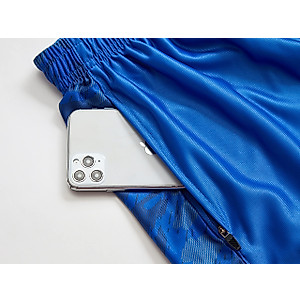 URBEX Men's Long Athletic Basketball Shorts with Pockets Running Gym Workout Sport Shorts(Royal,XL)