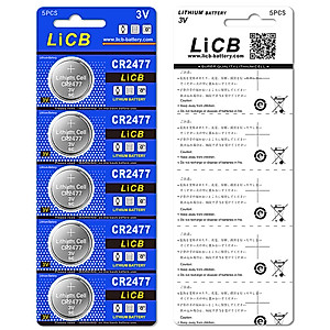 LiCB CR2477 3V Lithium Battery (Pack of 10)