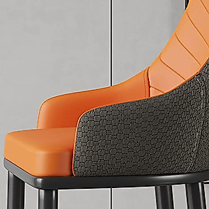 ANDGRO Kitchen Dining Room Chairs Modern Dining Chairs Set of 6 with Soft PU Leather Cover Cushion Seat and Metal Legs Living Room Side Chairs (Color : Light Grey)