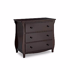 Delta Children Lancaster 3 Drawer Dresser with Changing Top, Greenguard Gold Certified, Dark Chocolate