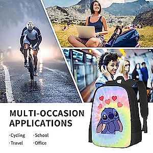 Stitch Backpack Cute Stitch Cartoon Character Unisex Laptop Backpack Adult Daypack Lightweight Backpack - Stitch Merch Bag Gifts