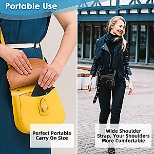 Protective Camera Case for Fujifilm Instax Mini 11 12 9 Instant Camera with Instax Mini Album, Photo Album for Fujifilm Instax Mini Camrea, PU Leather Bag Cover with Removable Adjustable Strap, Black