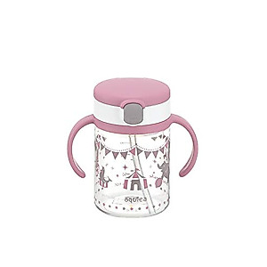 Richell Aqulea Outing Straw Mug 200ml Pink