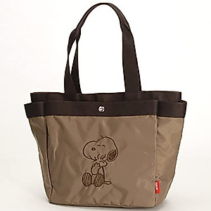 Y'saccs(イザック) Isaac Snoopy Women's Double Tape Tote Bag, Size M, Purple (70)