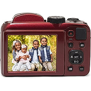 Kodak AZ255-RD PIXPRO Astro Zoom 16MP Digital Camera 25X Optical Zoom Red Bundle with Lexar 32GB High-Performance 800x UHS-I SDHC Memory Card Blue Series
