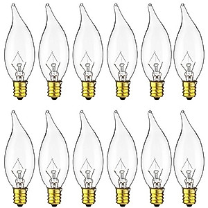 Sunlite Incandescent 15 Watt Petite Chandelier 105 Lumens Clear Light Bulb 12 Pack
