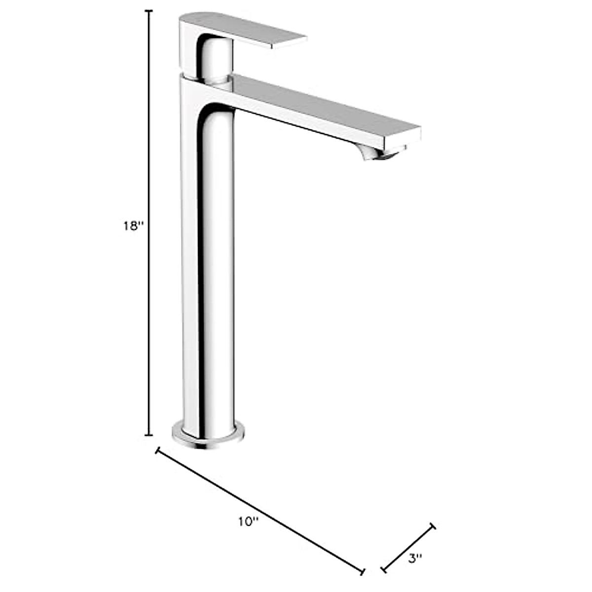 Hansgrohe Rebris E Contemporary 1-Handle 1-Hole 12-inch Tall Bathroom Sink Faucet in Chrome, 72564001
