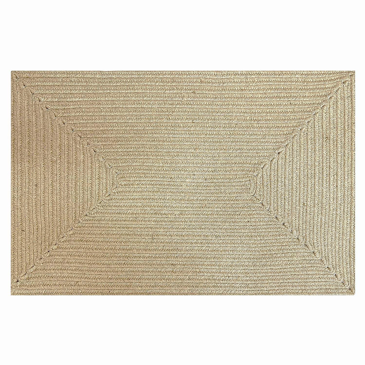 4x6 Foot No Shed Jute Rug Natural Fiber Reversible Collection Chunky Jute Area Rugs Handmade Bamboo Entryway Rug for High Traffic Areas in Living Room, Bedroom Kitchen Outdoor