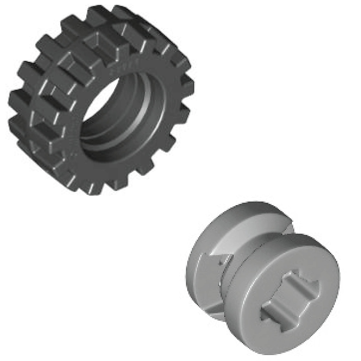 NEW Lego Tire, Wheel and Square Axles Bulk Lot - 100 Pieces Total